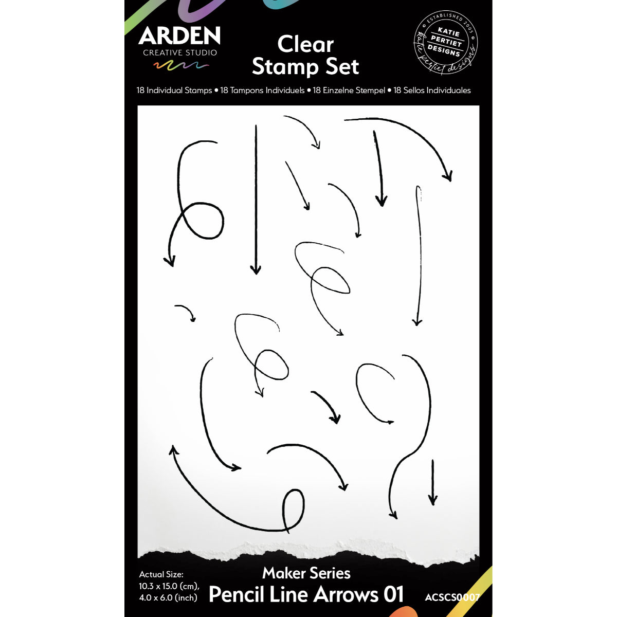 Maker Series Pencil Line Arrows-Clear Stamp Set 4in x 8in – The Scrap Room