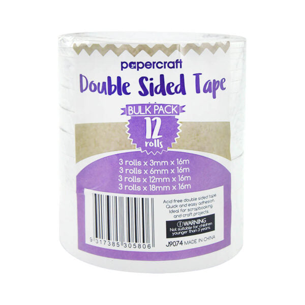 PAPERCRAFT ADHESIVE TAPE DOUBLE SIDED TOWER 12PC – The Scrap Room