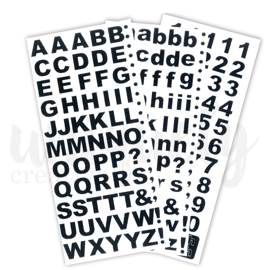 Glitter Black Alpha & Number Stickers – The Scrap Room