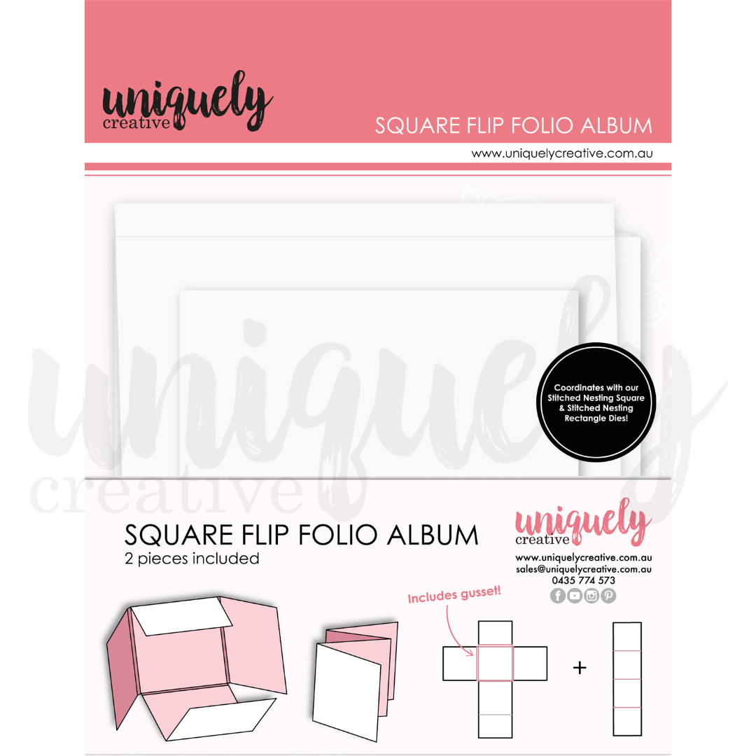 Square Flip Folio Album - White – The Scrap Room