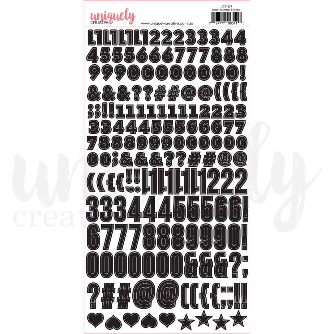 Black Number Stickers – The Scrap Room